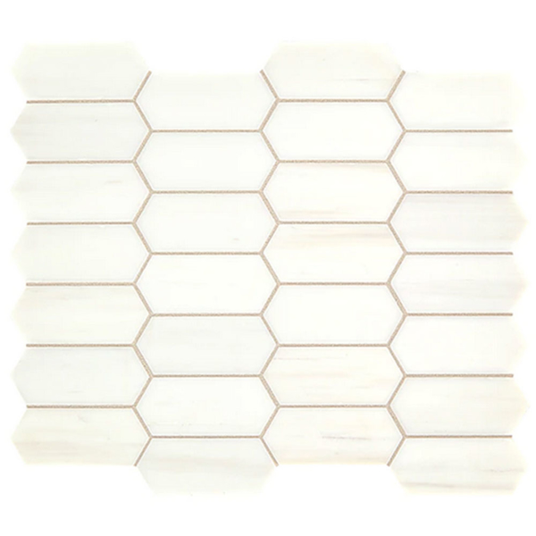 Daltile - Marble Elongated Hex Mosaics Contempo White | Online Flooring ...