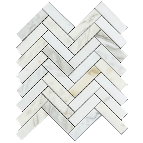 Elon Tile & Stone - Herringbone Mosaics 1 x 4 Calacatta Gold Honed ...