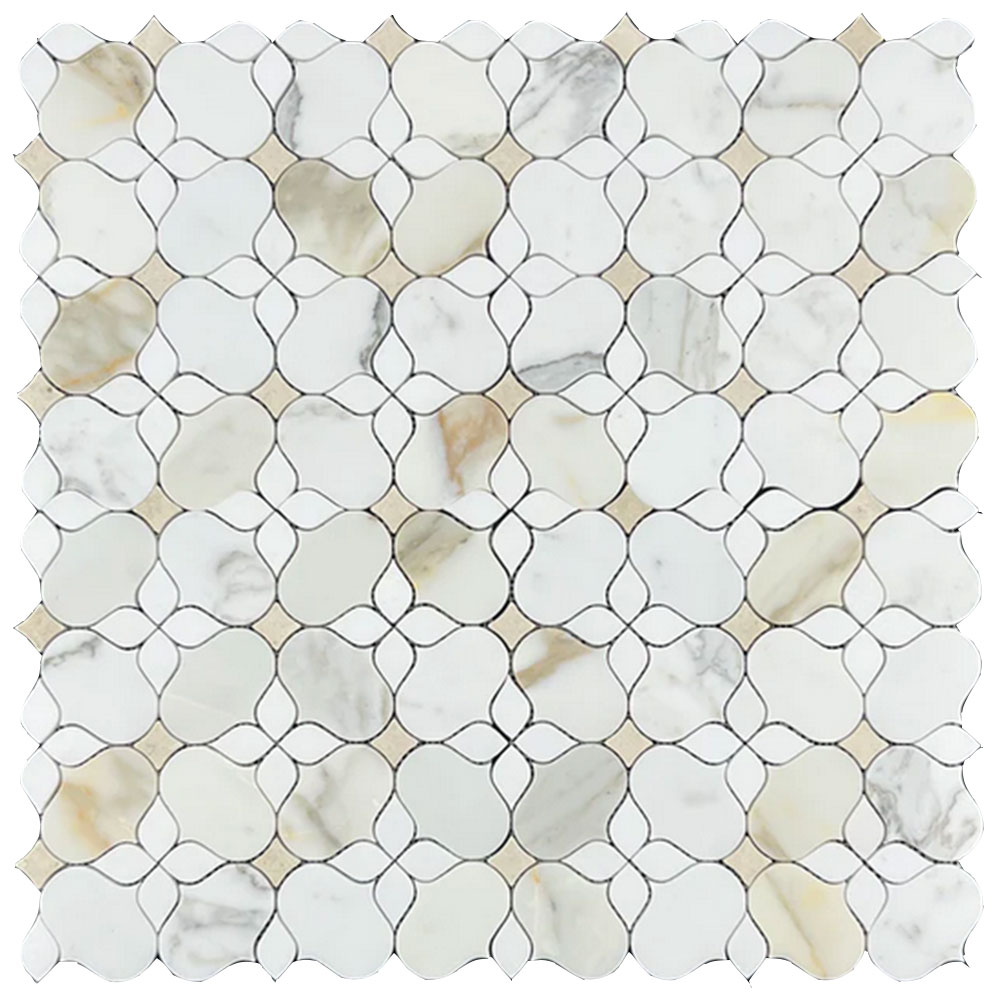 Elon Tile & Stone - Silhouette Mosaics Calacatta Gold White Thassos ...