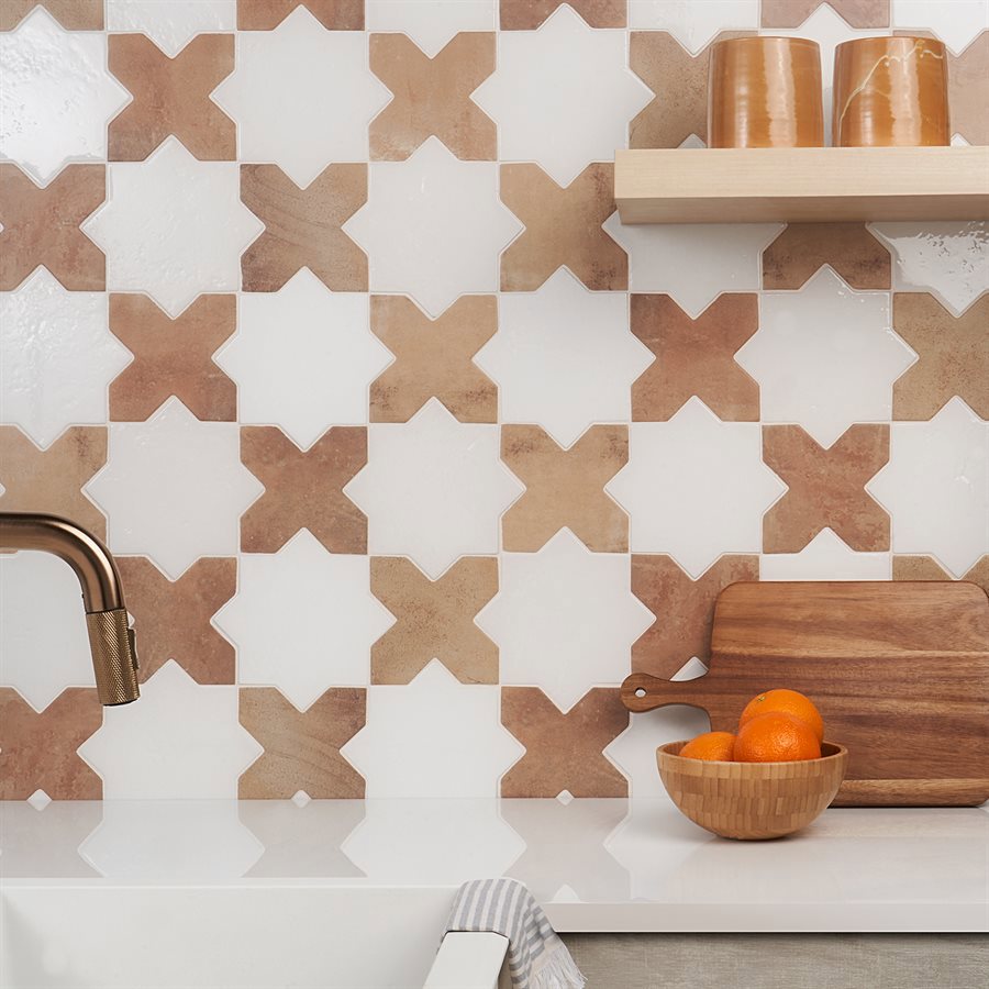 SOHO Studio Corp - Malta Star & Cross Polished White Star & Matte Cotto ...